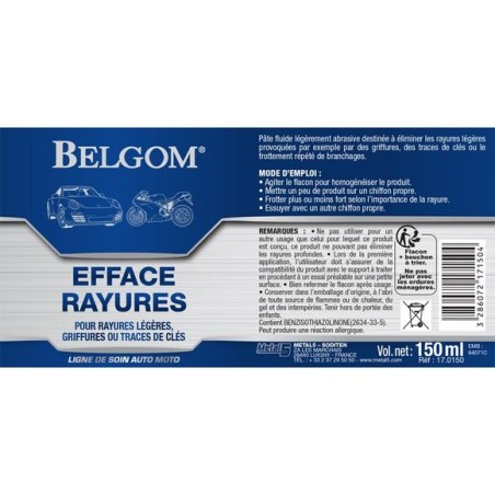 Traitement anti-rayures BELGOM (150mL)